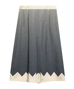 Valentino Garavani High Waist Zigzag Pleated Skirt
