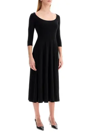 Norma Kamali Scoop Neck Midi Dress