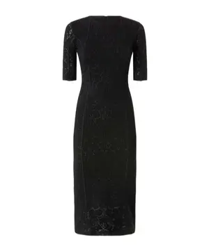 Pinko Arame Crew-neck Midi Dress With Cut-out Sleeves