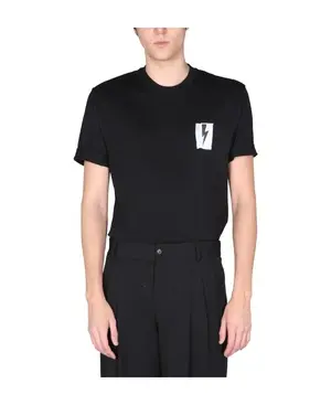 Neil Barrett Flag Bolt Cotton T-shirt - Black