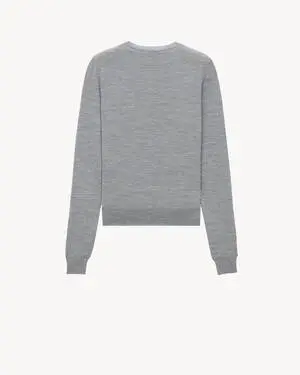 Saint Laurent Crew Neck Long-sleeved Knitwear
