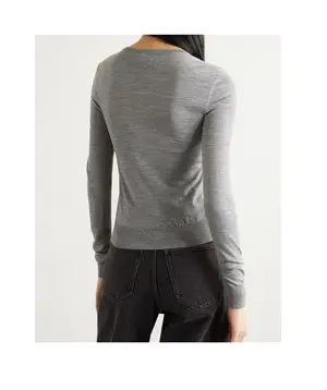 Saint Laurent Crew Neck Long-sleeved Knitwear
