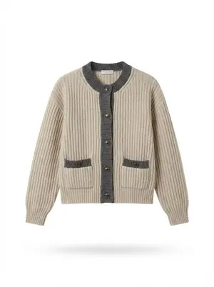 Brunello Cucinelli Crew Neck Long Sleeve Knitted Cardigan - No