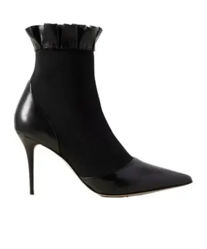 Manolo Blahnik Elasticated Ruffled Ankle Boots