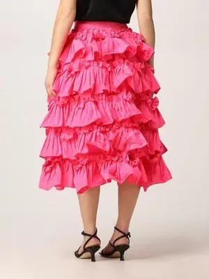 Red Valentino Elasticated Ruffled Skirt - Red
