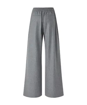 Pinko Elasticated Waist Wide Leg Flannel Trousers - Gray