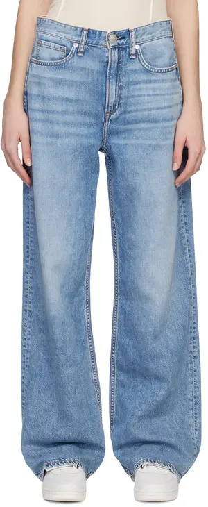 Rag & Bone Mid-rise Wide-leg Jeans - Blue