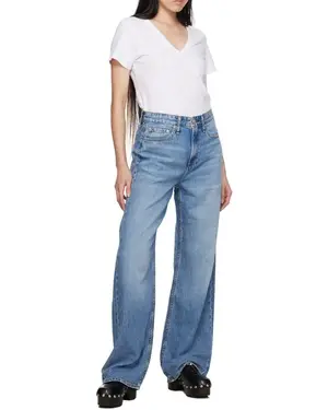 RAG  BONE Rag & Bone Wide-leg Denim Trousers