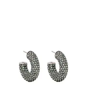 Amina Muaddi Logo Earrings - Black