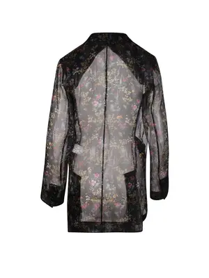 Max Mara Floral Print Sheer Jacket
