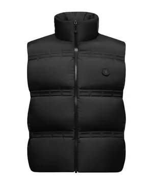Moncler X Asap Rocky Logo Patch Zip-up Gilet - Black