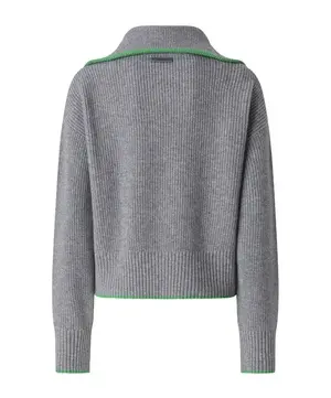 Pinko Logo Detailed Half-zip Jumper - Gray