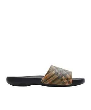 Burberry Burberry Checked Slip-On Slides Sand