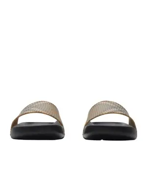 Burberry Checked Slip-on Slides - Sand