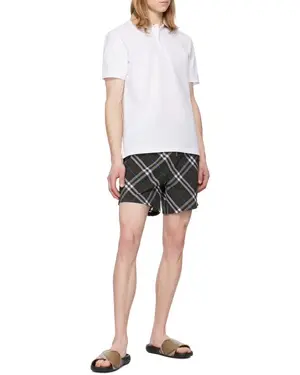 Burberry Checked Slip-on Slides - Sand