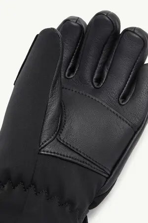 Moncler Padded Gloves With Embossed Logo - Black