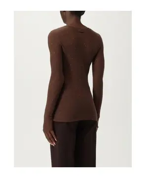 Pinko Long-sleeved Sheer Knitted T-shirt
