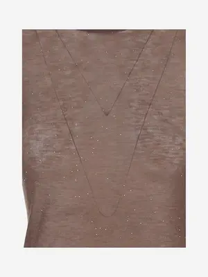 Pinko Long-sleeved Sheer Knitted T-shirt
