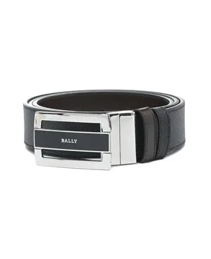 Bally Logo Leather Belt - Black