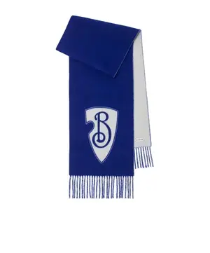Burberry B Shield Wool-cashmere Scarf - Blue