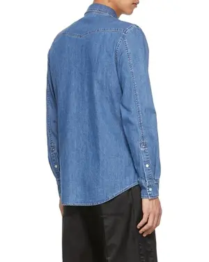 Alexander McQueen Logo Detailed Denim Shirt