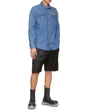 Alexander McQueen Logo Detailed Denim Shirt