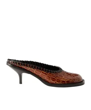 Dries Van Noten Croc-effect Leather Mules