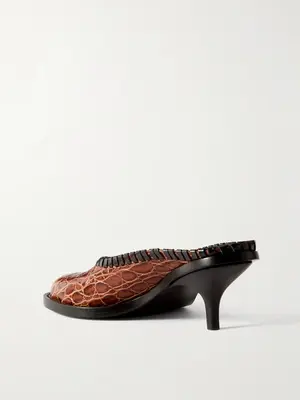 Dries Van Noten Croc-effect Leather Mules