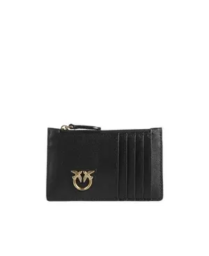 Pinko Logo Plaque Zipped Purse - Black