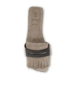Brunello Cucinelli Embellished Slip-on Sandals - Nude