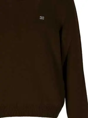 Celine Wool And Cashmere Crew Neck Sweater - Brown