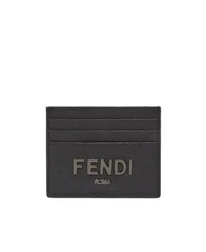 Fendi Logo Plaque Signature Card Holder - No