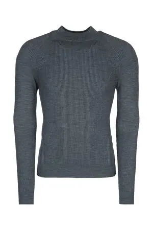 Loro Piana Ribbed High Neck Pullover - Gray