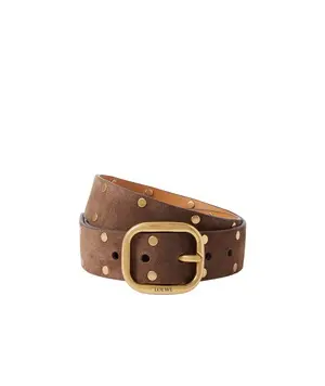Loewe Studded Leather Belt - Brown