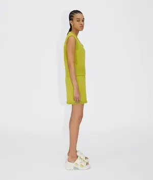 Bottega Veneta Crochet Chain Detailed Ribbed Vest - Yellow