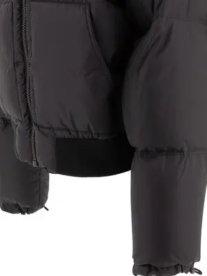 Celine Cropped Down Jacket In Lightweight Nylon - Black