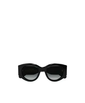 Chloé Oval-frame Sunglasses With Logo Detail - Black