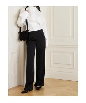 JIL SANDER Crepe De Chine Wide-leg Pants - Black