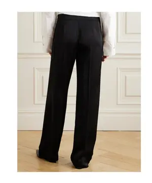 JIL SANDER Crepe De Chine Wide-leg Pants - Black