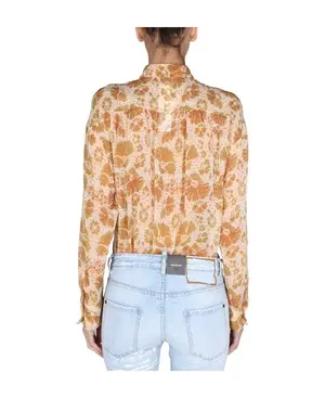 Dsquared2 Woven Floral Print Long-sleeved Shirt