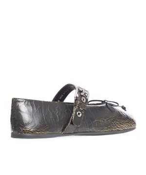 Miu Miu Logo Embellished Mary Jane Flats