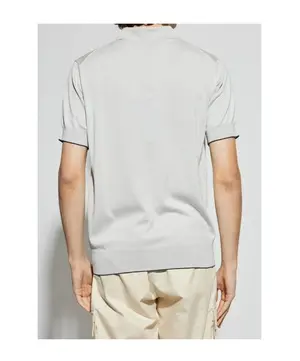 Balmain Logo Embroidered Polo Shirt - Grey