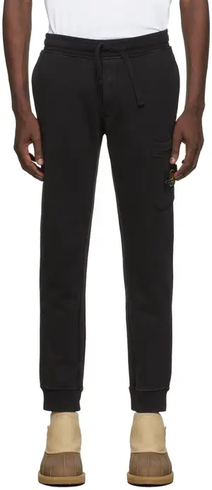 Stone Island Compass-badge Tapered Pants - Black