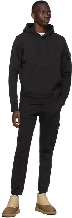 Stone Island Compass-badge Tapered Pants - Black