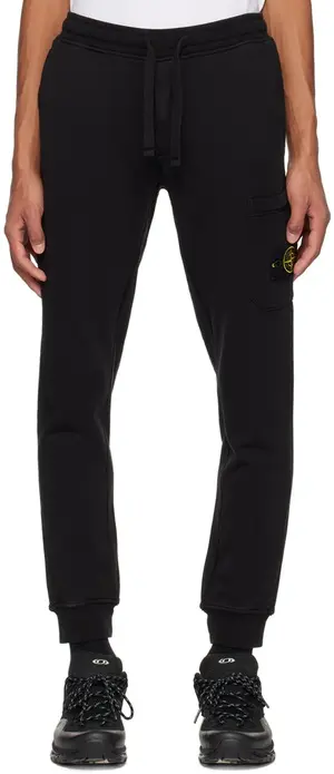 Stone Island Compass-badge Tapered Pants - Black
