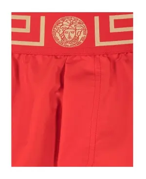 Versace Greca Logo Swim Shorts - Red