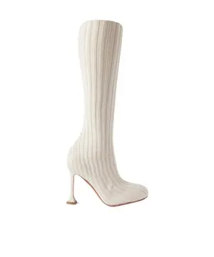 Amina Muaddi Ribbed Boots For Women