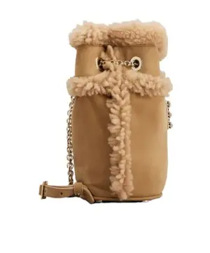 ROGER VIVIER Tres Vivier Backpack In Suede And Shearling - Brown