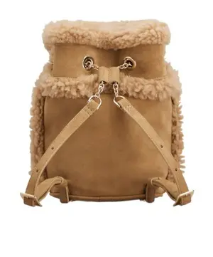 ROGER VIVIER Tres Vivier Backpack In Suede And Shearling - Brown