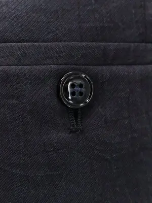 Giorgio Armani Pleated Twill Trousers - Black